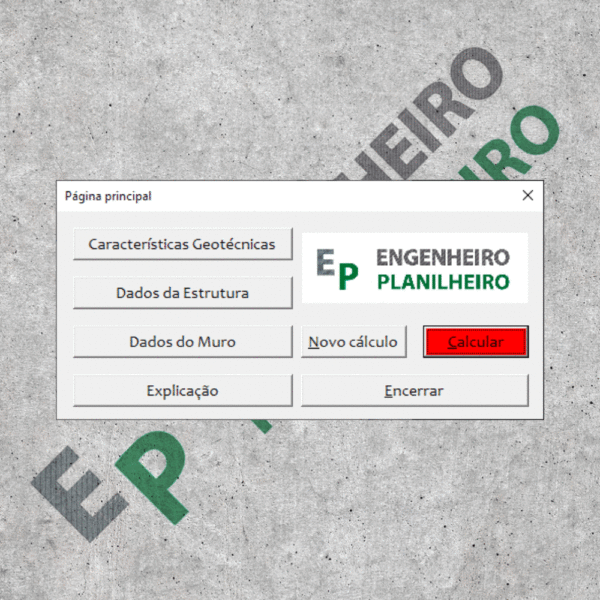 Cálculo de Muros de Arrimo - Esforços Solicitantes (Software) Cálculo de Muros de Arrimo - Esforços Solicitantes (Software)